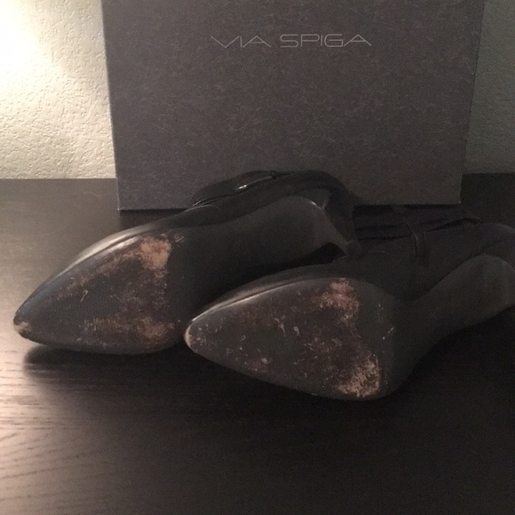 Via Spiga | Shoes | Via Spiga Leather Boots Heels 85m | Poshmark